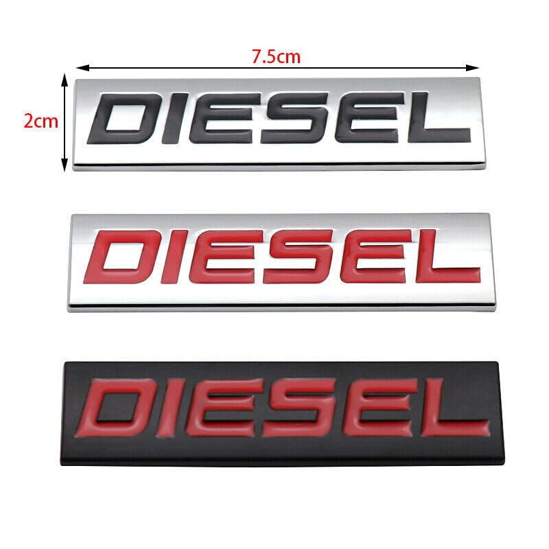 Automaze Diesel Emblem 3D Metal Car Badges Emblems Trunk Rear Fender E