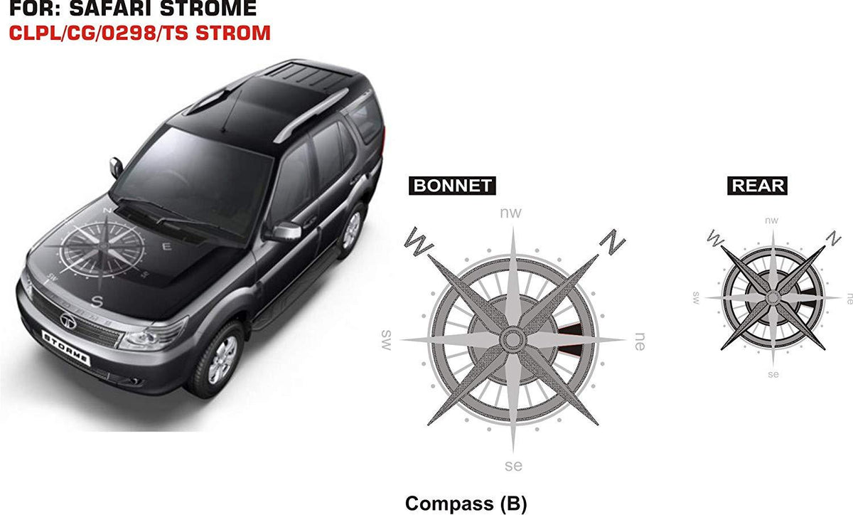 Car Side Decal Full Body Sticker Graphics, Color Grey White for Tata ...